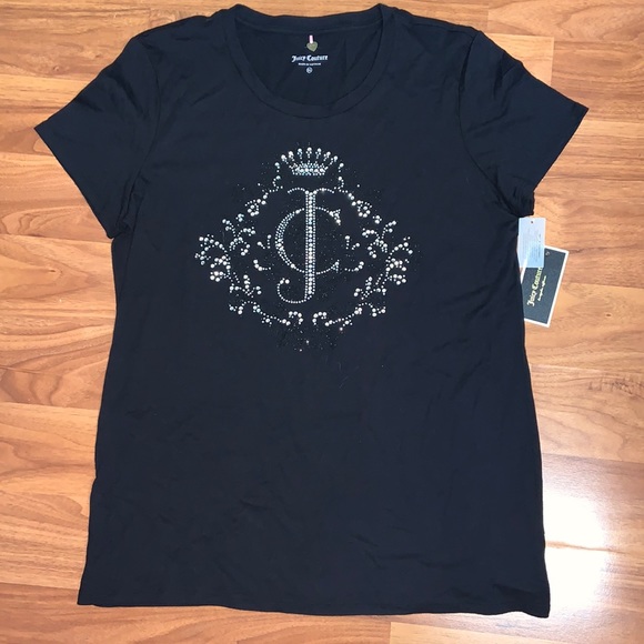 Juicy Couture | Tops | Nwt Juicy Couture Rhinestone Logo Tshirt | Poshmark